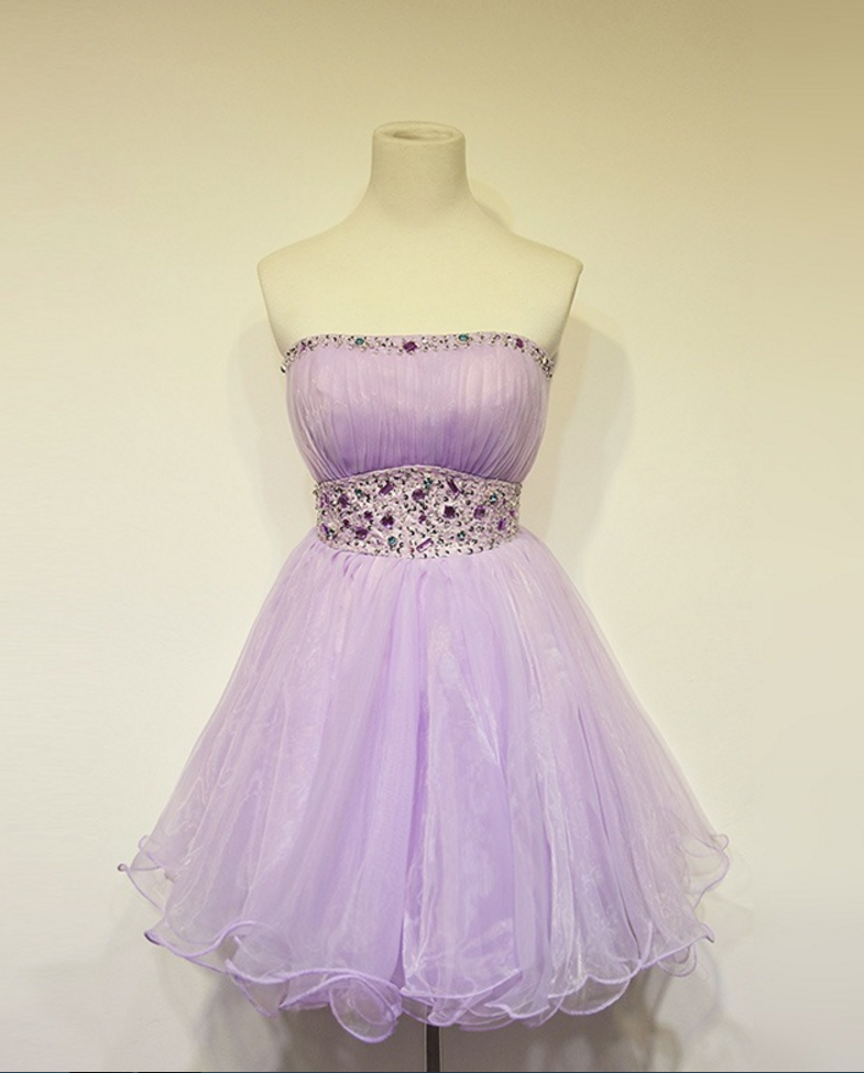Strapless Lilac Short Graduation Party Dress on Luulla