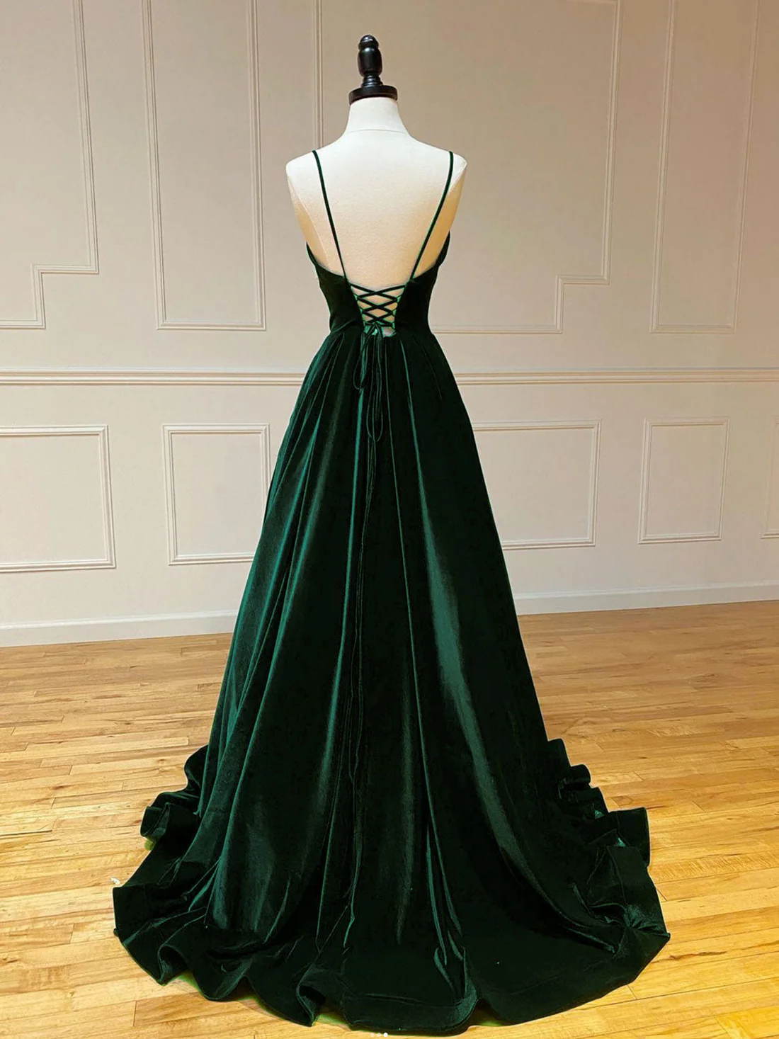 Emerald Green Velvet Formal Occasion Dress Evening Gown on Luulla