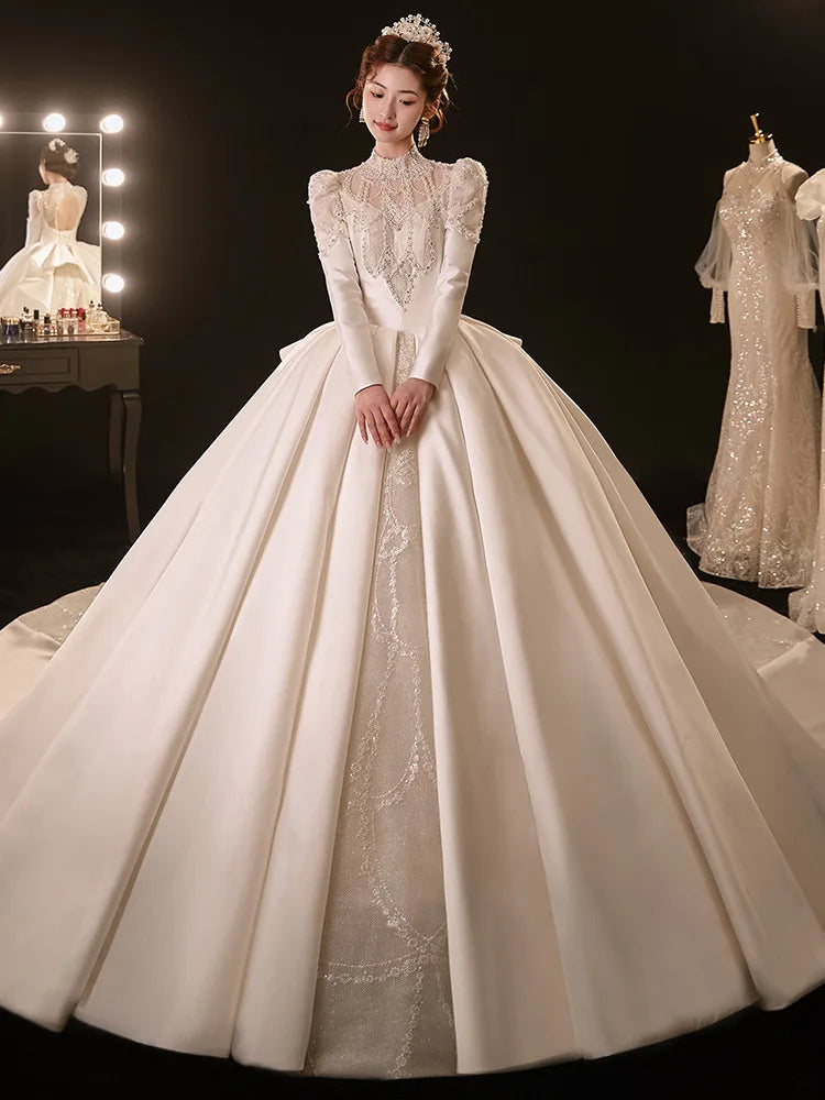 Wedding Dress Elegant Custom Made Floral Lace Wedding Dresses Outdoor ...