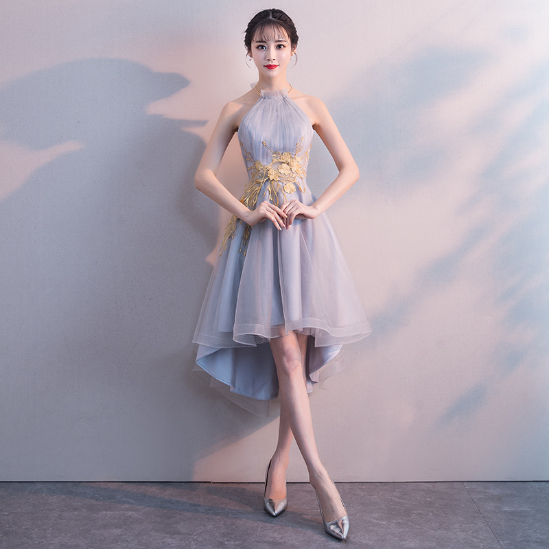 Elegant Red High-low Cocktail Dress With Embroidery on Luulla