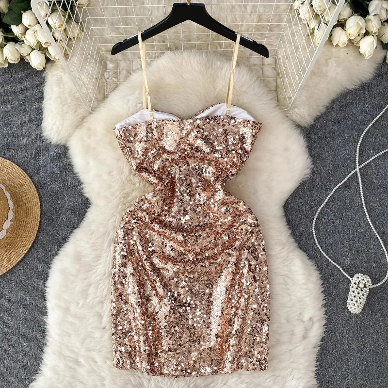 Sparkling Purple Sequin Party Dress For Women on Luulla