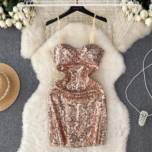 Sparkling Purple Sequin Party Dress For Women on Luulla