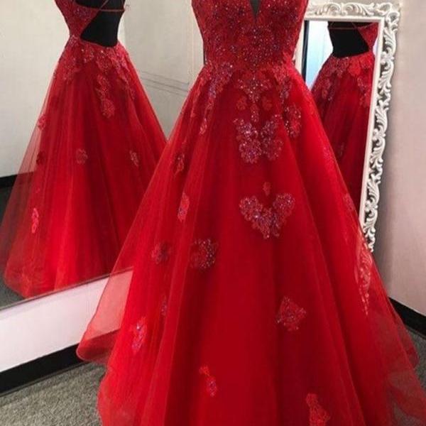 Long Red Prom Dress Special Occasion Evening Gown on Luulla