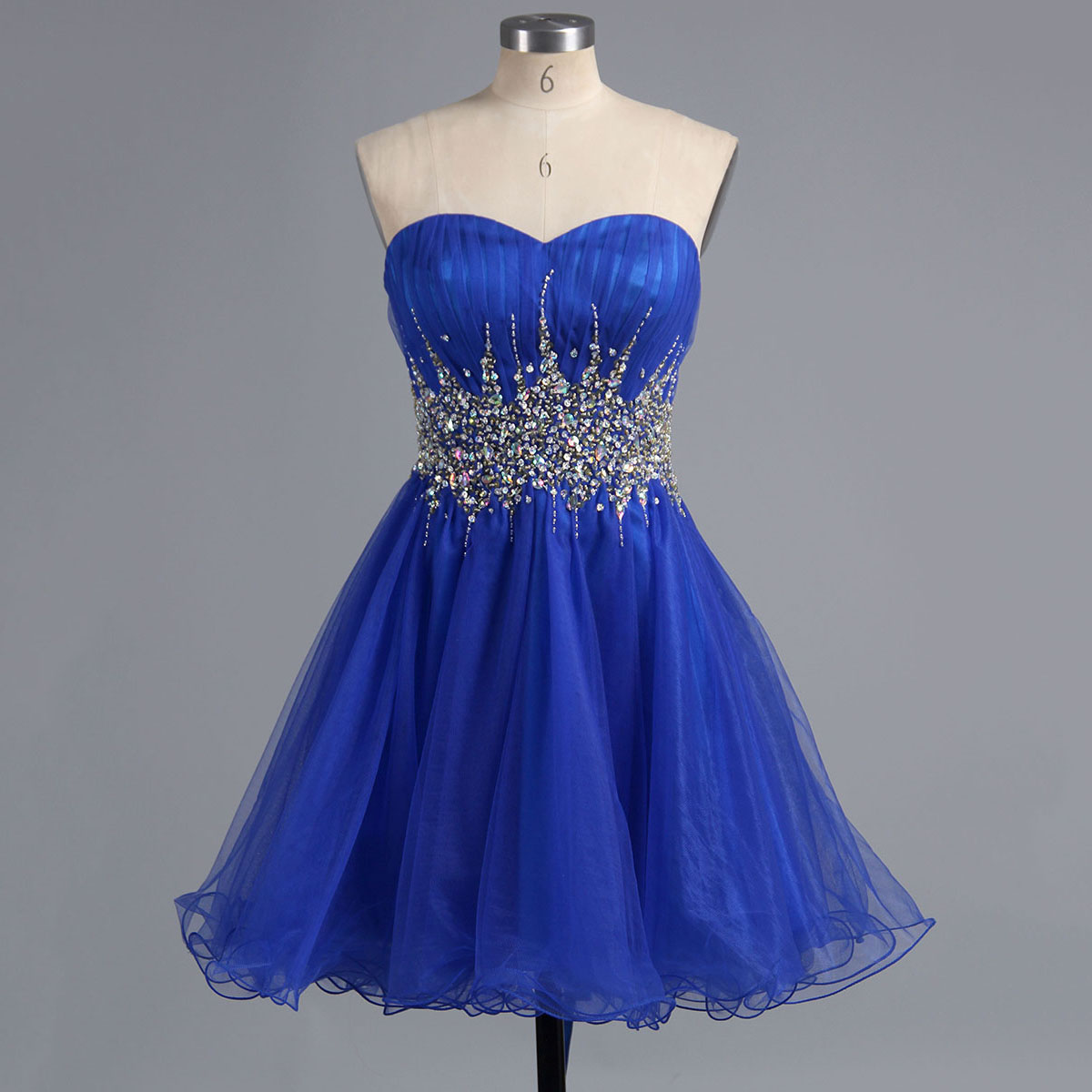Royal Blue Short Graudation Dress With Beads on Luulla