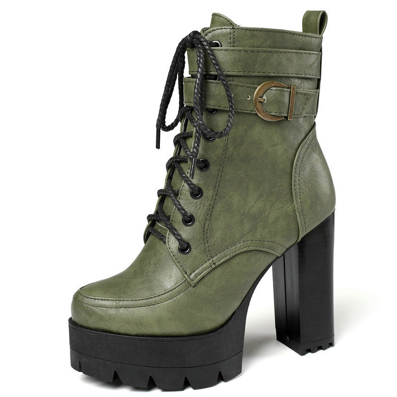 Lace Up Platform Boots on Luulla