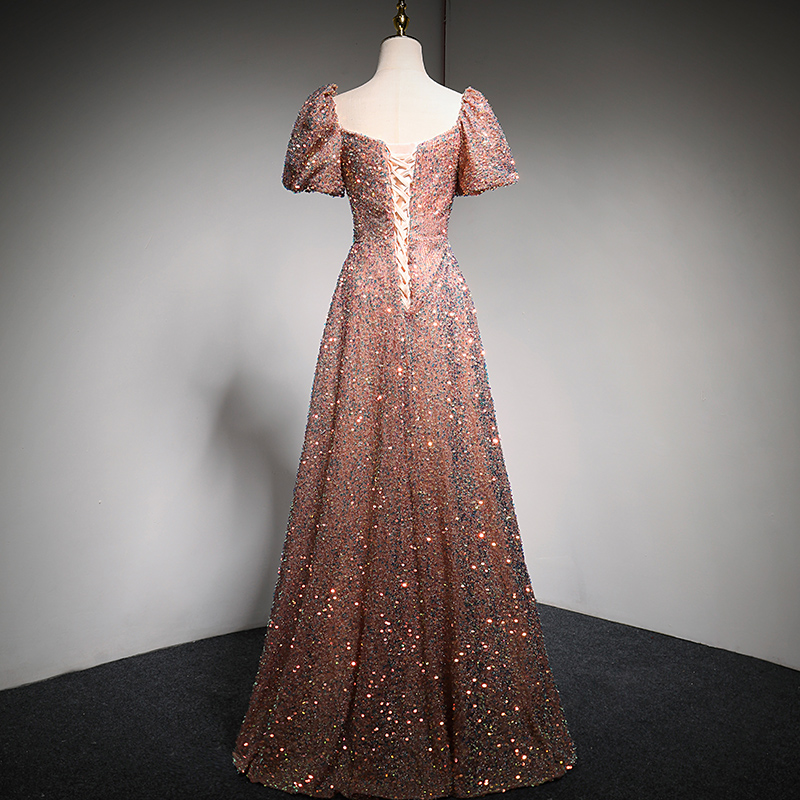 Puffy Sleeves Sparkle Princess Formal Dress Evening Gown on Luulla