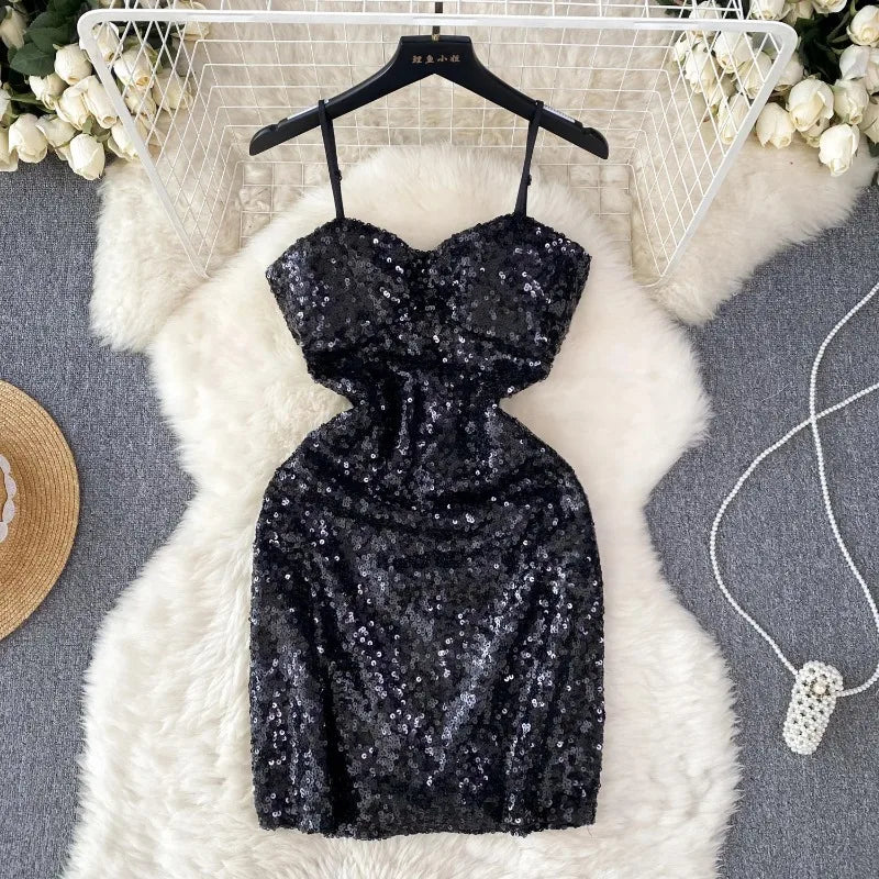 Sparkling Purple Sequin Party Dress For Women on Luulla