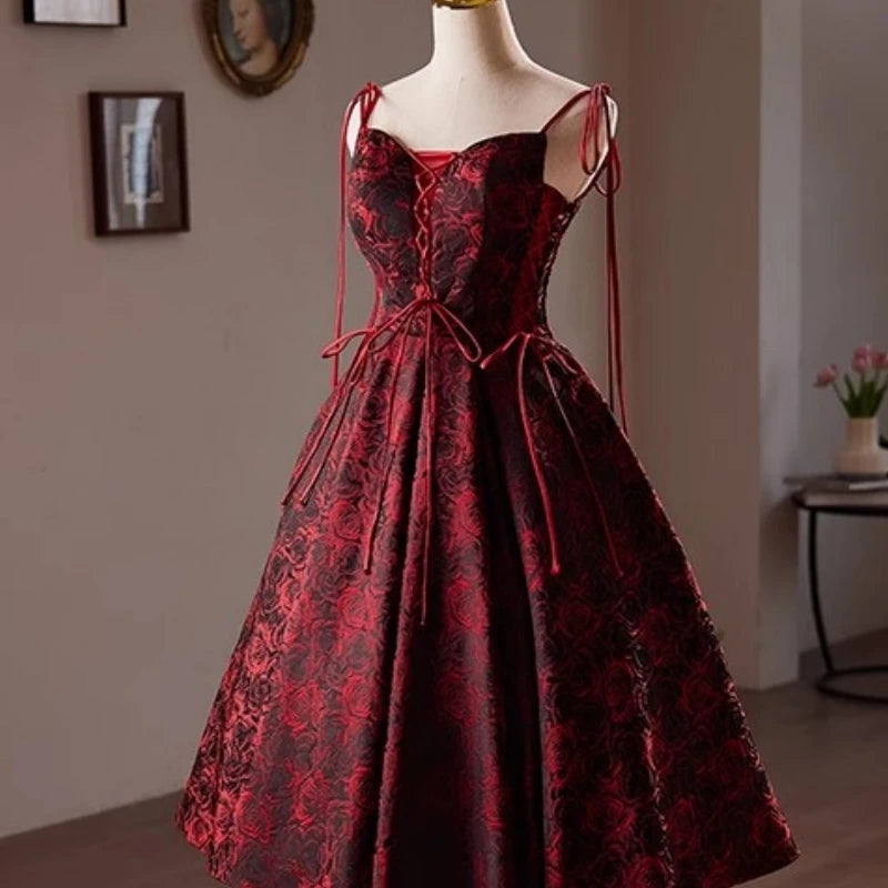 Stunning Red Lace-up Corset Gown For Events on Luulla