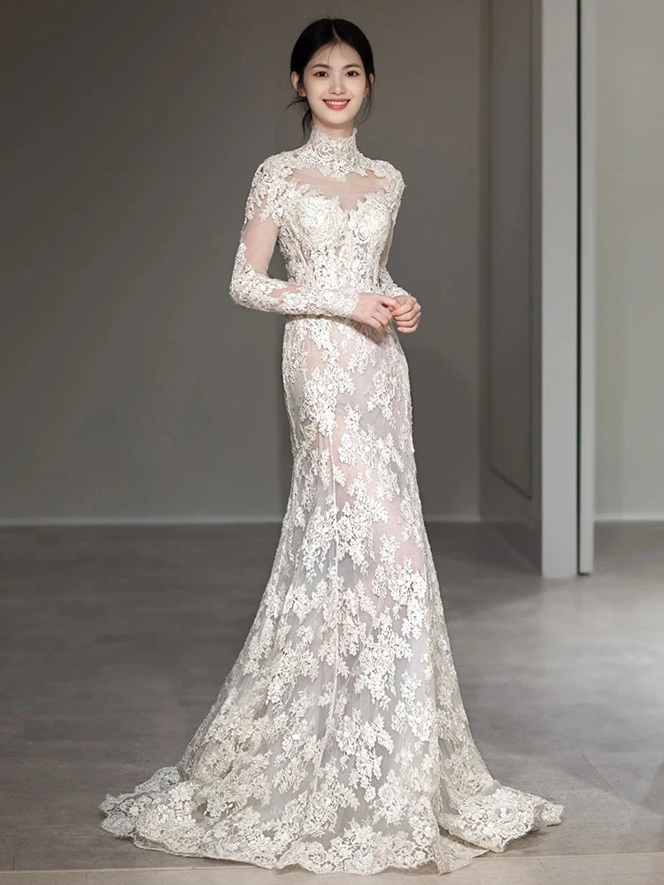 Lace Bridal Gown With Intricate Floral Design on Luulla