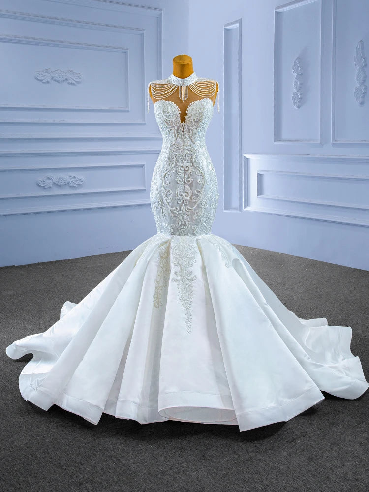 Lace Mermaid Bridal Gown With Train Design on Luulla