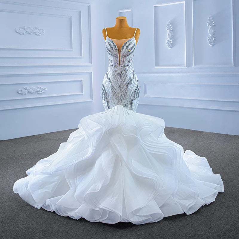 Stunning White Gown With Intricate Beading Design on Luulla